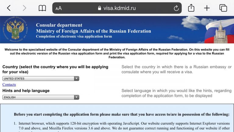 Russian Visa Application Form - RUSSIAN AGENCY